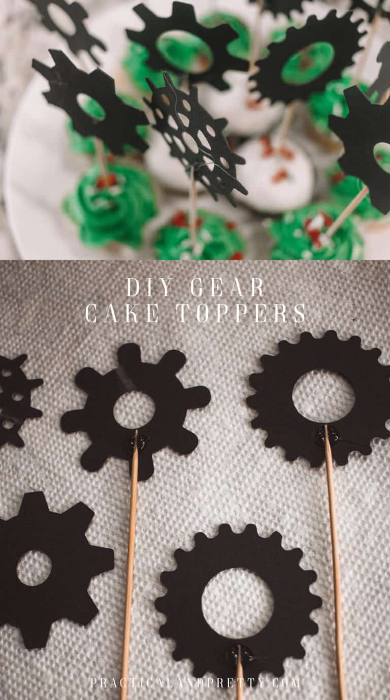 Story Bots Gear Birthday Cake Topper - PRACTICAL & PRETTY