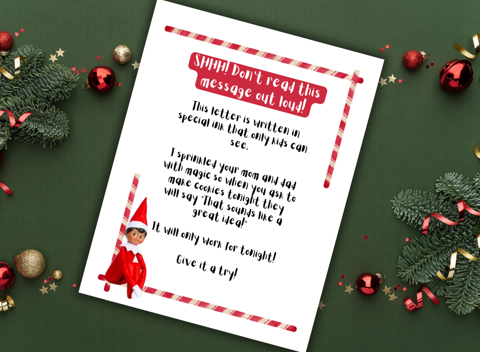 Secret Elf Message Free Printable For Kid's Eyes Only - PRACTICAL & PRETTY
