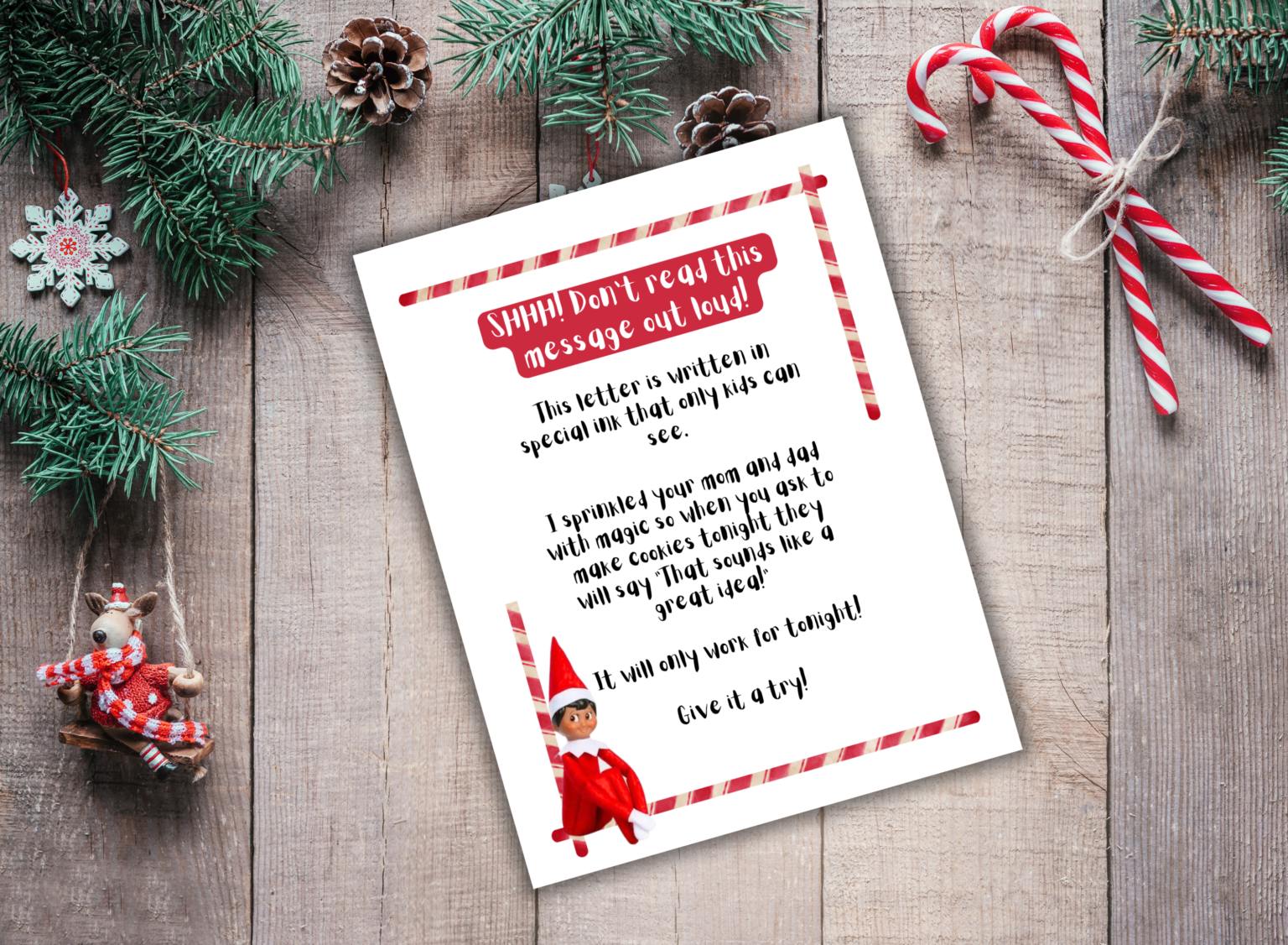Secret Elf Message Free Printable For Kid's Eyes Only - PRACTICAL & PRETTY